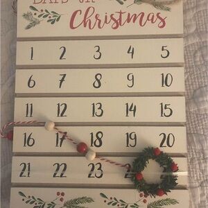 boutique | Holiday | Christmas Countdown Calendar Wood With Sliding ...